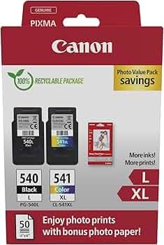 ORIGINALE Canon Value Pack nero / differenti colori PG-540L+CL-541XL ...